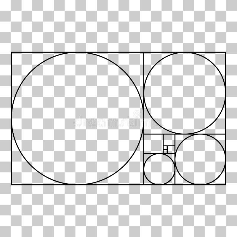 Golden Ratio Minimalistic Icon. Geometric Shapes Flat Proportion Vector ...