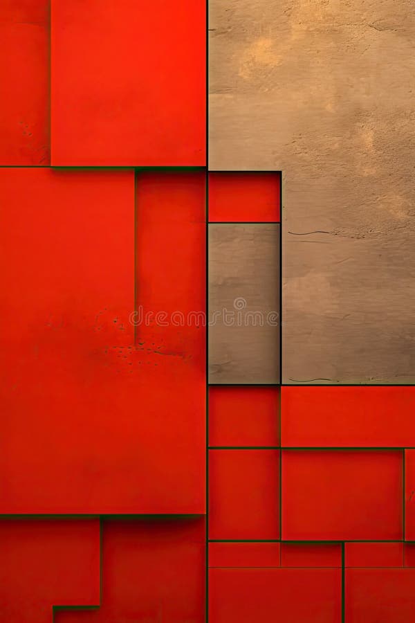 Golden Ratio Pattern with Red Blocks Stock Illustration - Illustration ...