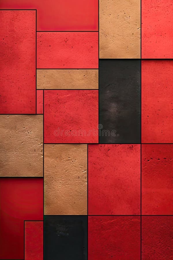 Golden Ratio Pattern with Red Blocks Stock Photo - Image of outdoor ...