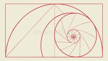 Golden Ratio Spiral Outline. Math, Nature S Code, Fibonacci Sequence Vector Design Generative AI ...
