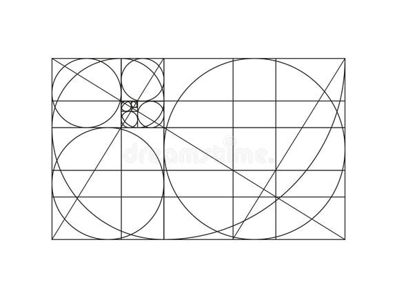 Golden Ratio Template. Method Golden Section Frame. Fibonacci Array ...