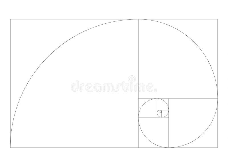 Golden Ration Section Line Frame Stock Vector - Illustration of curl ...