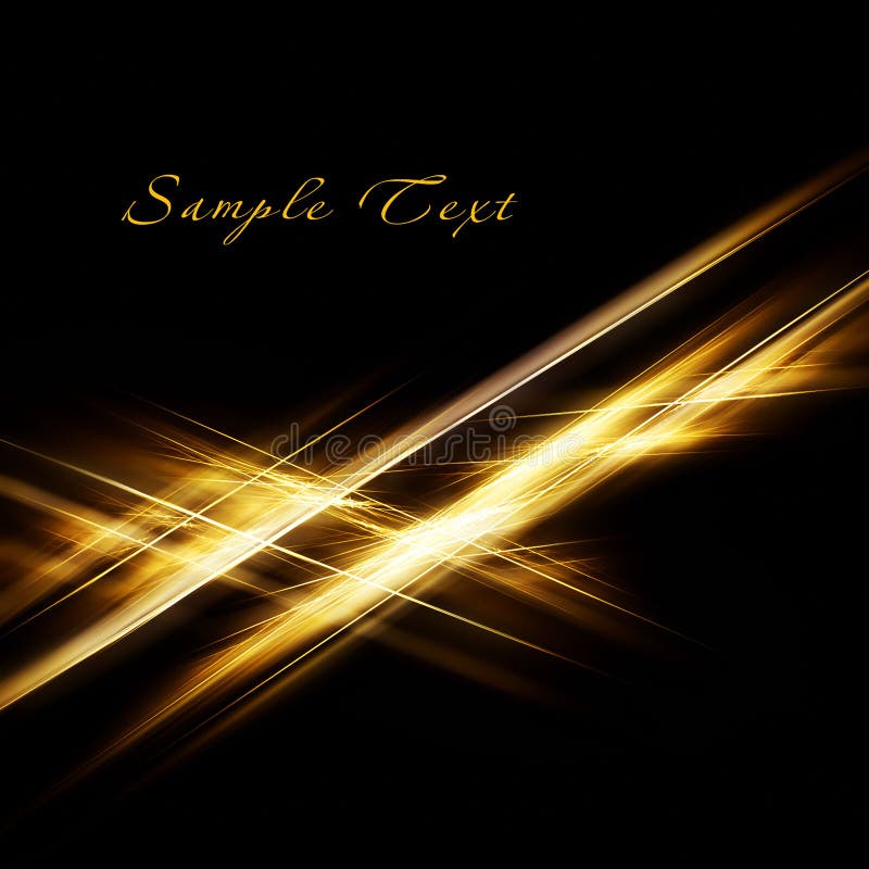 Golden Rays on Black Background Stock Illustration - Illustration of ...