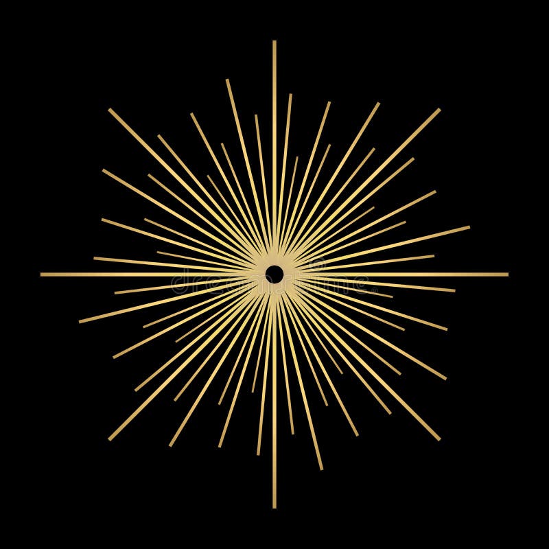Golden rays on black stock vector. Illustration of bright - 149461725