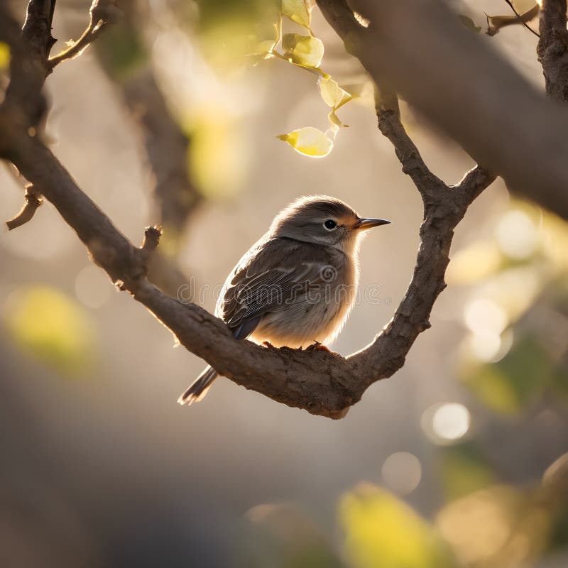 Golden Rays and Safe Havens: a Bird S Nesting Spot Stock Image - Image ...