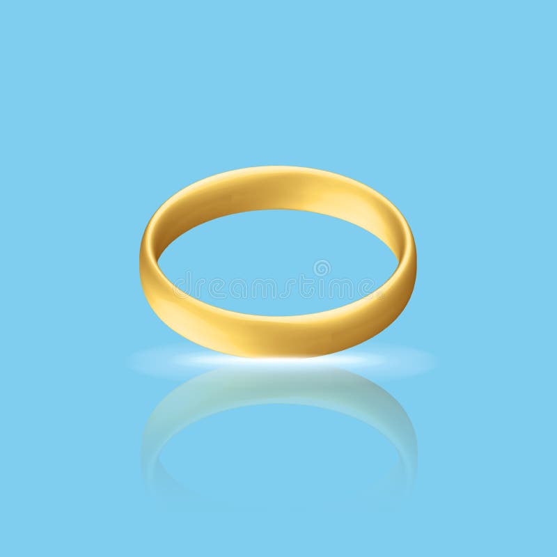 Golden Realistic Wedding Rings with Reflection Anniversary Romantic ...