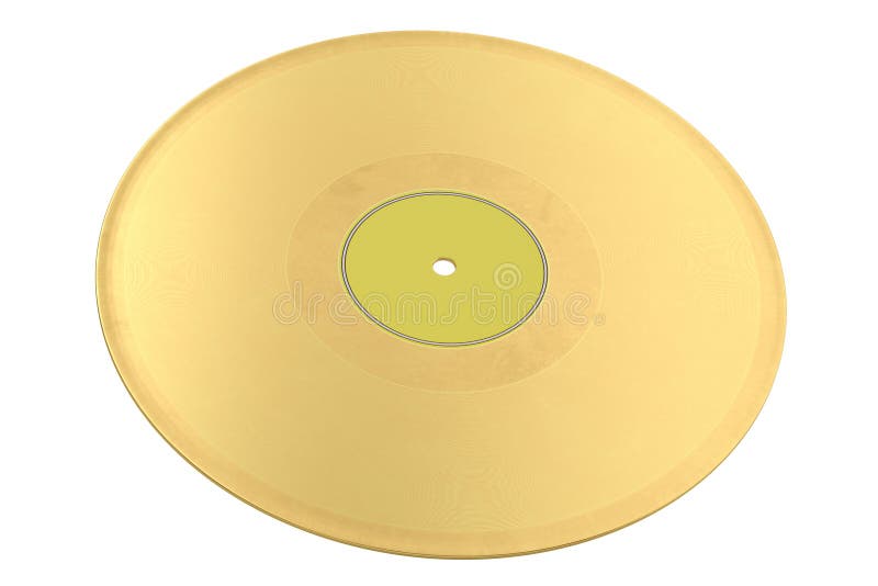 A Golden Record Isolated on White Background 3D Illustration Stock ...