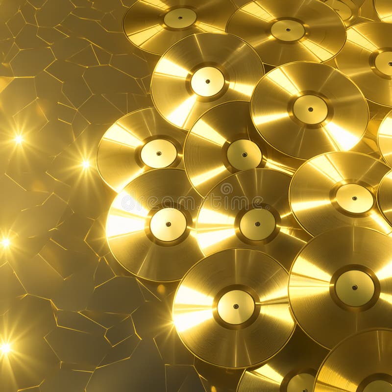 Golden records stock illustration. Illustration of expensive - 323276118