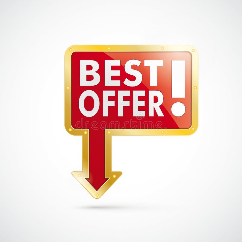 Golden Rectangle Arrow Board Top Angebot Stock Vector - Illustration of ...