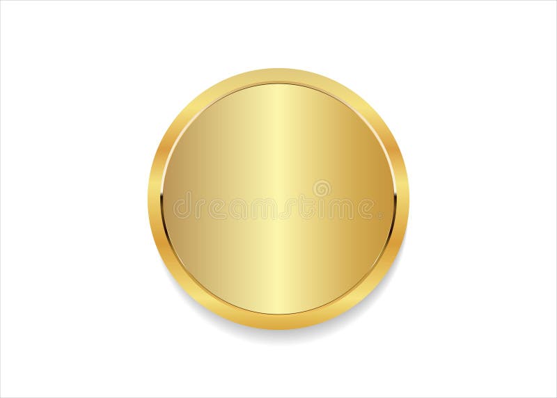 Golden Rectangle Button with Gold Frame Isolated Stock Vector ...