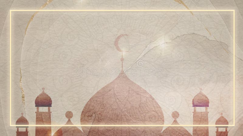 Golden Rectangle Eid Mubarak Frame Stock Illustration - Illustration of ...