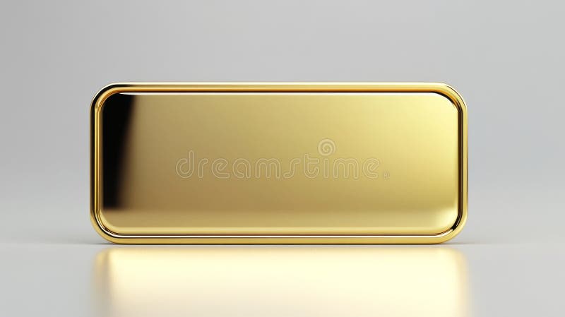 A Golden Rectangle Featuring Rounded Corners, Isolated on White Stock ...