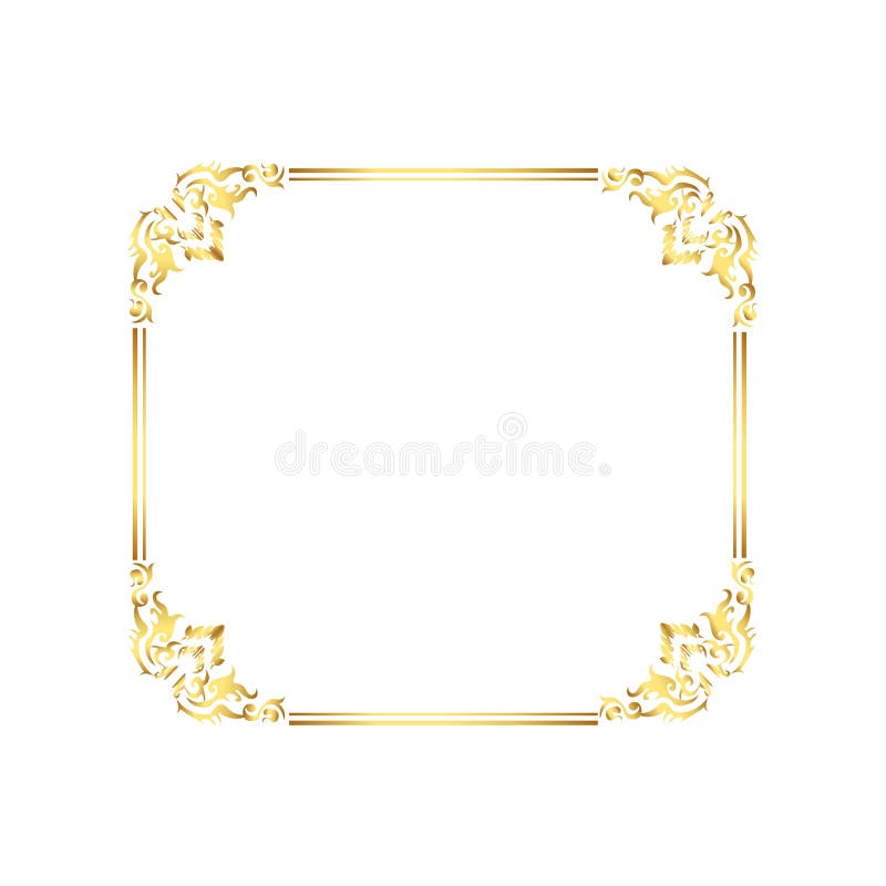 Golden Rectangle Frame for Corner Collection Set Vector Stock Vector ...