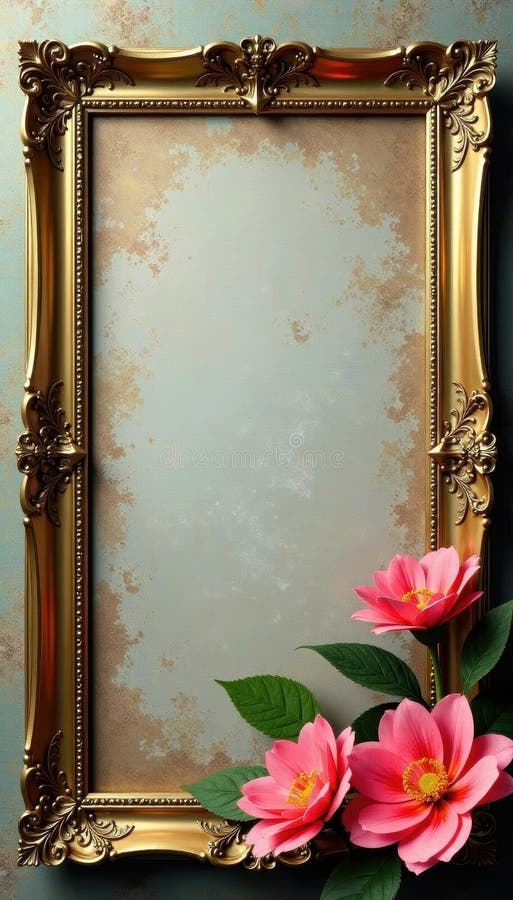 Golden Rectangle Frame, Horizontal Layout, Subtle Texture, Background ...