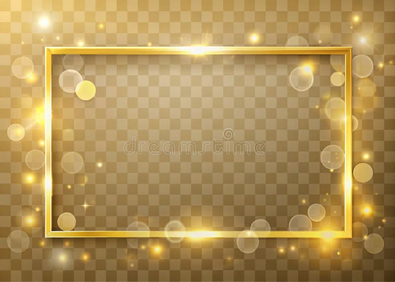 Golden 169 Rectangle Frame PNG Exquisite Gold Border for Web Banners ...