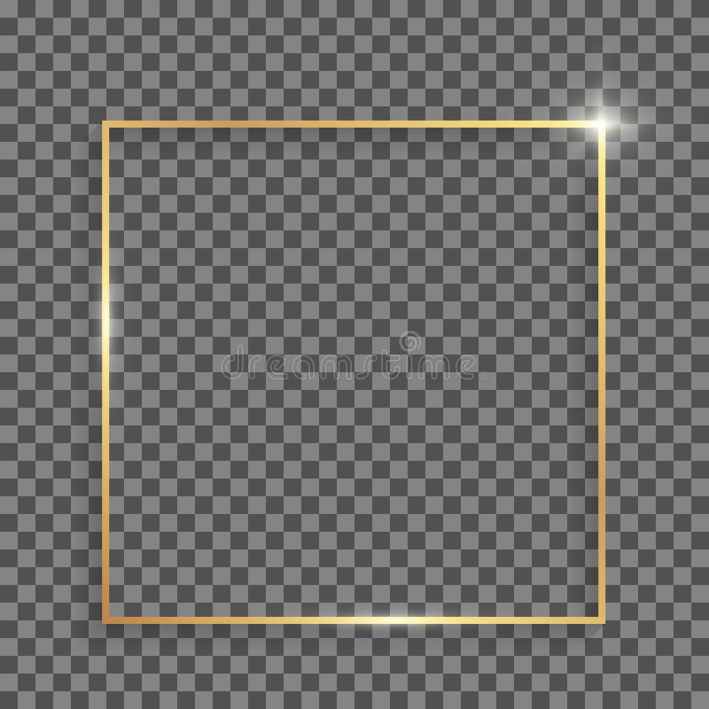 Golden Rectangle Frame with Shadows and Highlights Stock Vector ...