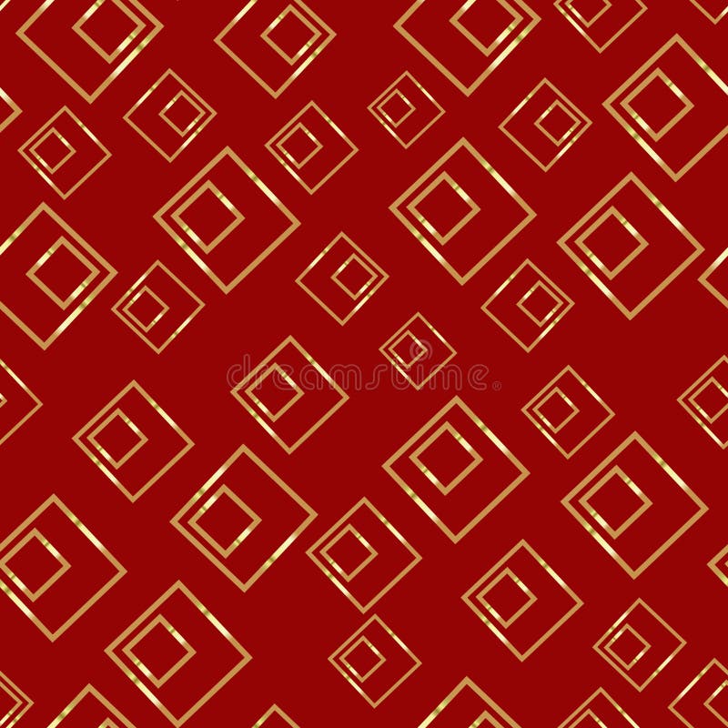 Golden Rectangle on a Red Background Seamless Pattern Stock Vector ...
