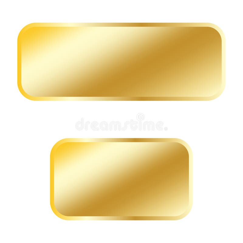 Golden Rectangle Shape. Shiny Gold Gradient. Luxurious Vector Style ...
