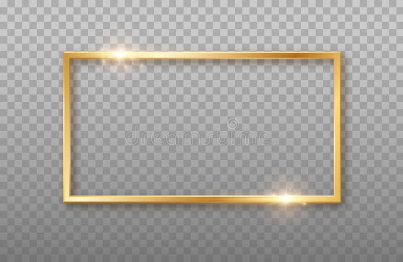 Golden Rectangle Frame with Glitter Background Design Stock Vector ...