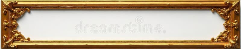 Golden Rectangular Frame Cutout; Elongated, Antique Style , Border, Art ...