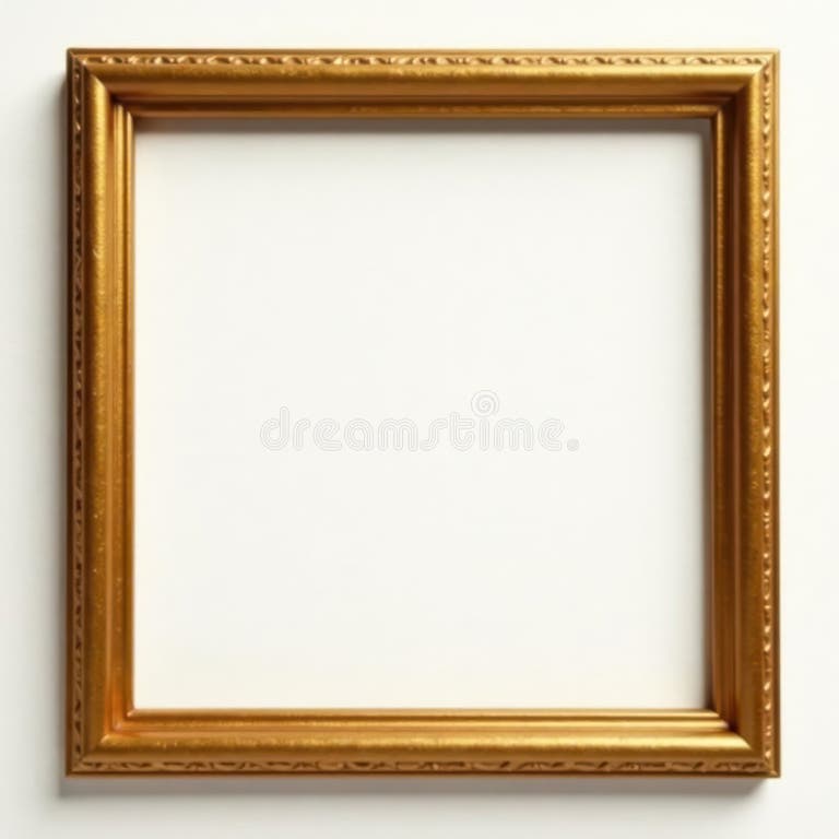 Golden Rectangular Frame, Horizontal Orientation, Clean Background ...