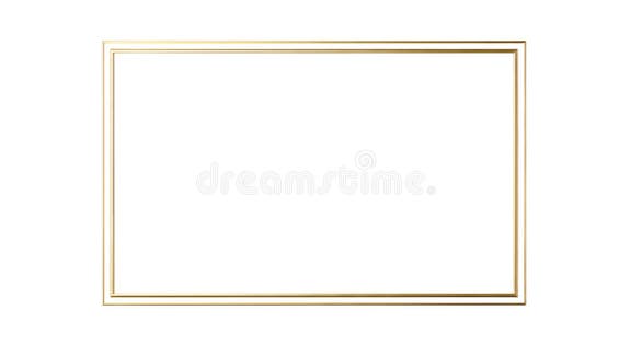 Golden Frame, Rectangular Shape, Elegant Border for Picture or Certificate, Isolated Stock ...