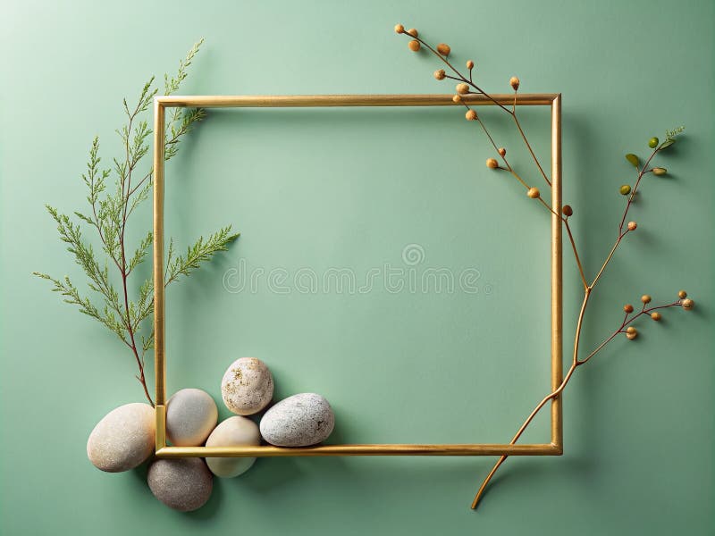 Golden Rectangular Metal Frame with Minimalist Design Contemporary Home ...