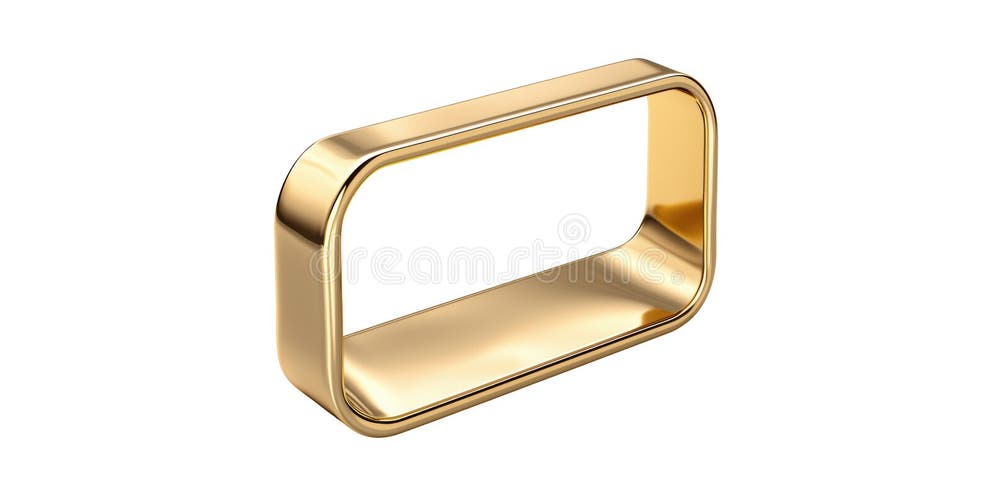 Golden Rectangular Metal Frame. Minimalist Design and Luxury Decor ...