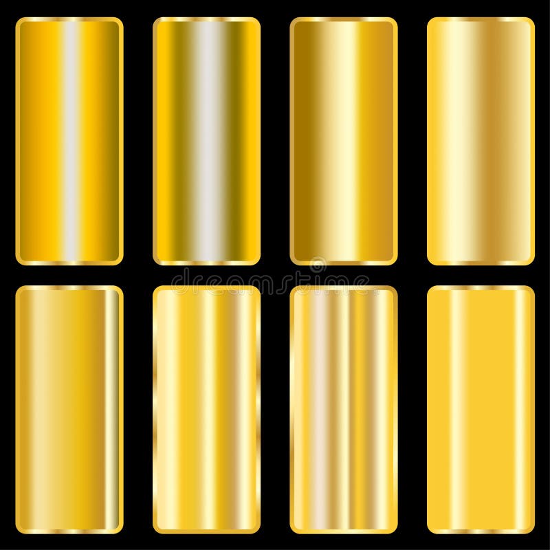 Golden Rectangular Plates. Vector Illustration Stock Vector ...