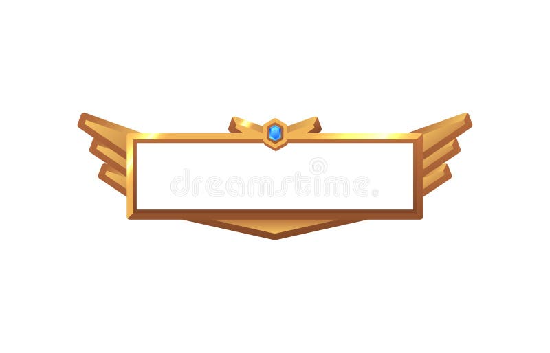 Golden Rectangular Shape Frame Decorated with Gem, Vector Cartoon ...