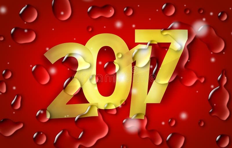 2017 Golden Red Big Bold Font 3d Stock Illustration - Illustration of ...