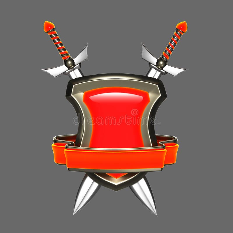 Golden and Red Coat of Arms Stock Illustration - Illustration of great ...