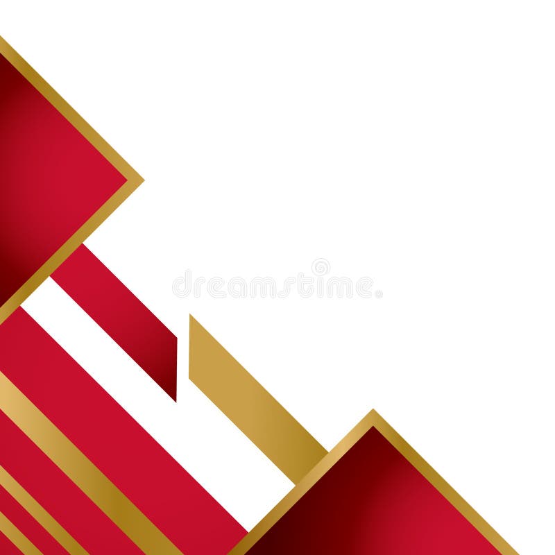 Golden and Red Geometric Corner and Border Design Stock Vector ...