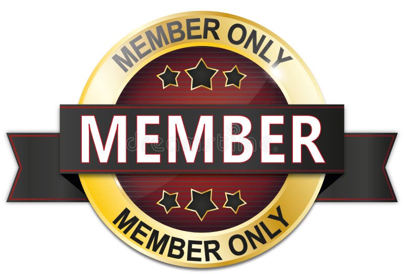 Golden Red Member Membership Badge with Stars Stock Illustration ...
