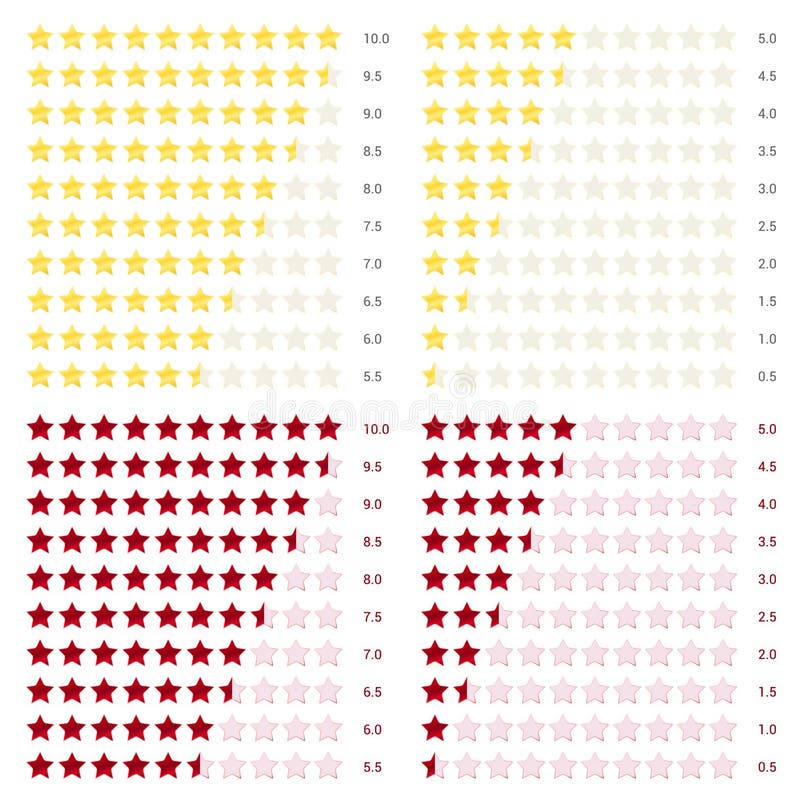 Golden and Red Stars Rating Stock Vector - Illustration of special ...