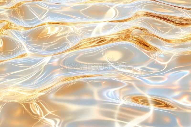 Golden Reflections on Water: Abstract Banner Background with Soft ...