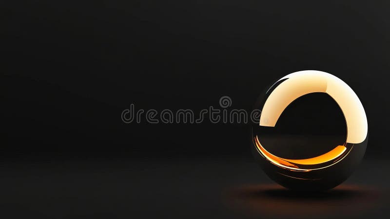 Golden Reflective Sphere with Elegant Light Reflections on a Dark ...