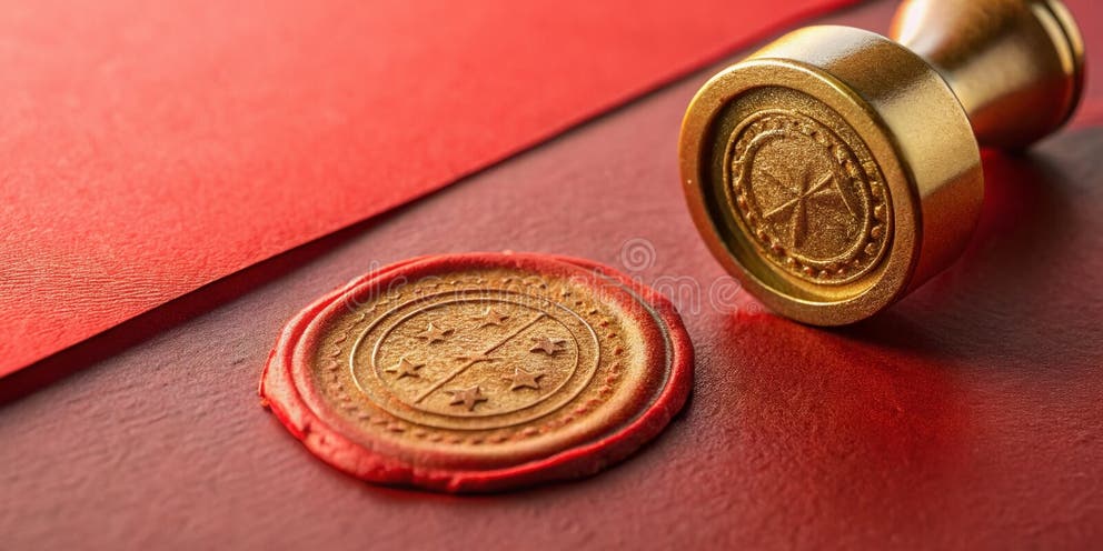 Golden Rejection Stamp on Scarlet Application Document a Symbol of a ...