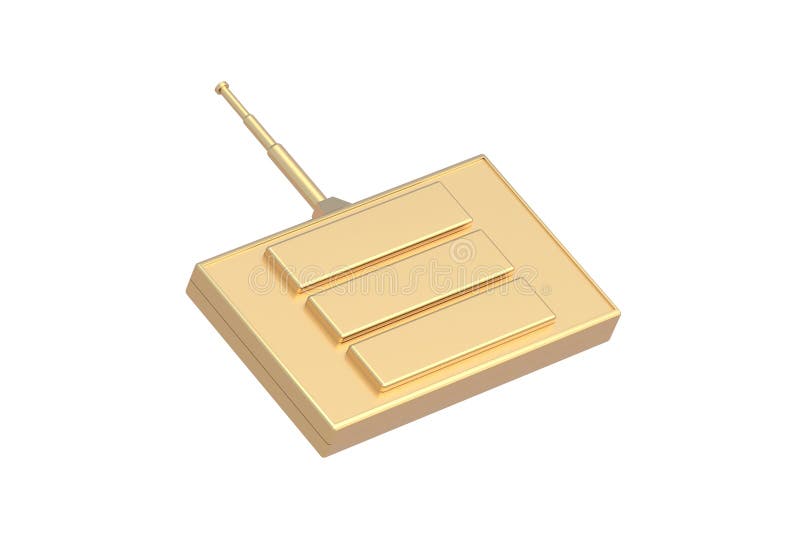 Golden Remote Control Isolated on White Background Stock Illustration ...