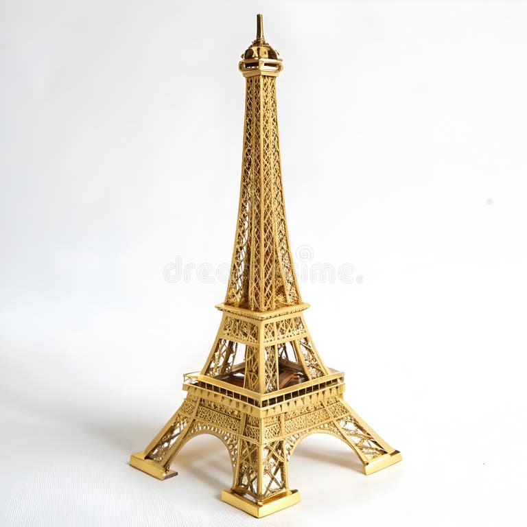 Golden Eiffel Tower stock illustration. Illustration of famousmonument ...