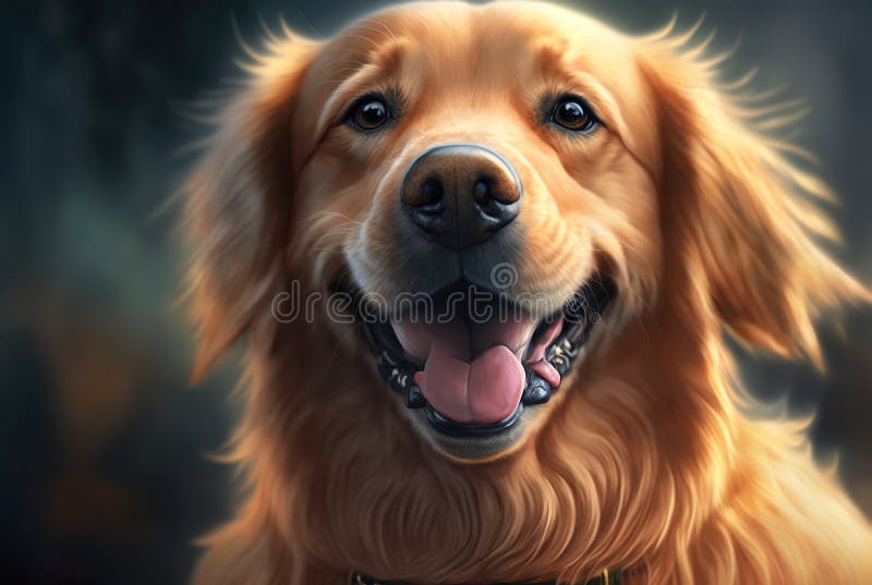 Golden Retriever Dog Having a Big Smile Stock Illustration ...