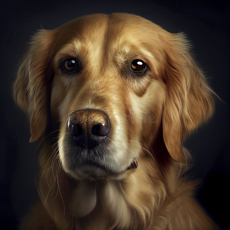 Golden Retriever. Portrait of a Golden Retriever Dog. Ai Generated. Dog ...