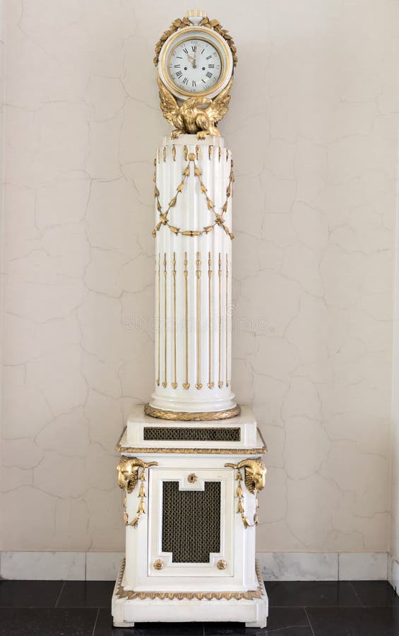 Golden retro clock. stock photo. Image of instrument - 31296616