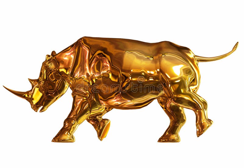 Golden Rhino stock illustration. Illustration of animal - 9089442