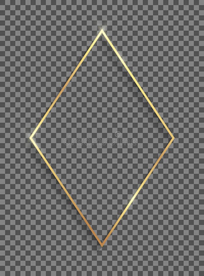 Golden Rhombus Frame with Shadows Stock Vector - Illustration of ...