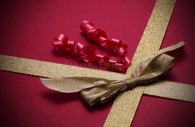 Golden ribbon stock photo. Image of gold, packaging, celebration - 16094224