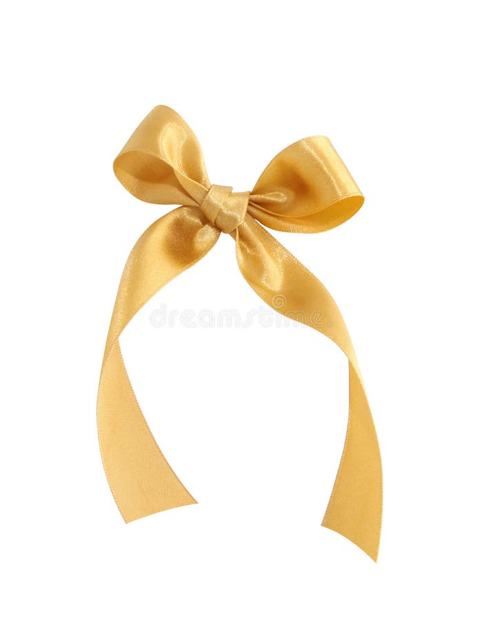 Golden Bow & Ribbon stock image. Image of ribbon, gift - 6990105