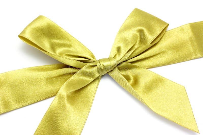 Golden ribbon with bow stock photo. Image of merry, wrapping - 3842194