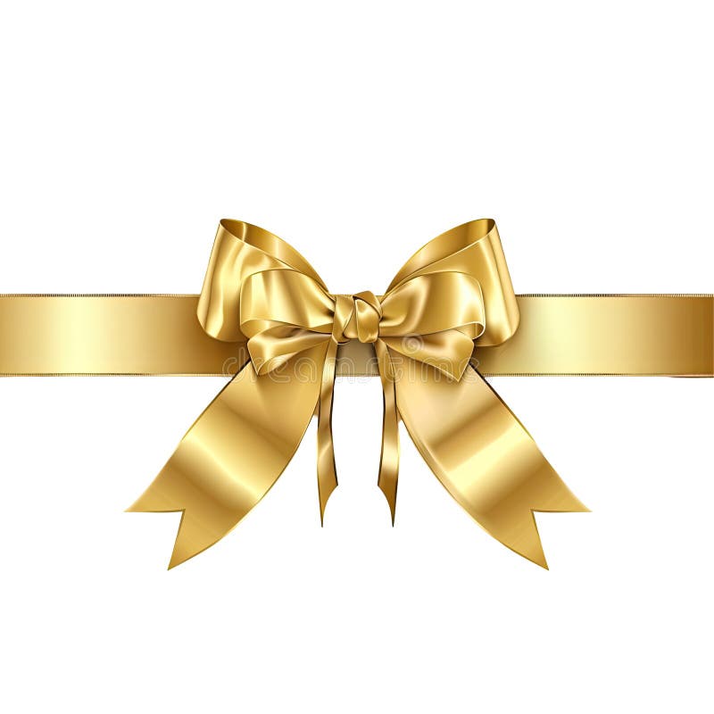 Golden Ribbon with Bow, Isolated. Great for Adding an Elegant Touch To ...