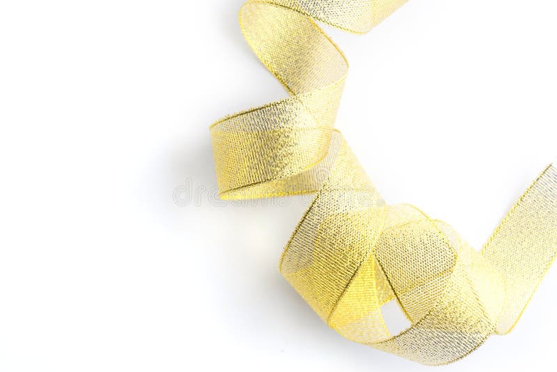Golden Ribbon Collection Isolated Stock Photo - Image of ornament ...